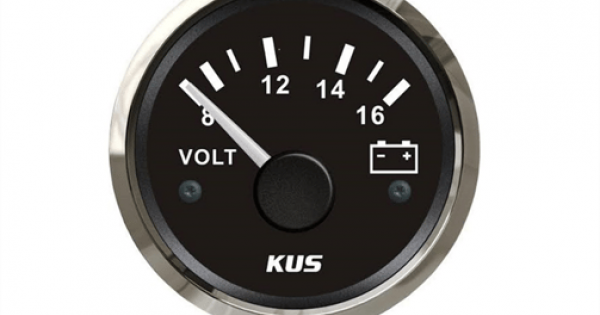 Motor Voltmetre Göstergesi Siyah 12V 52 mm